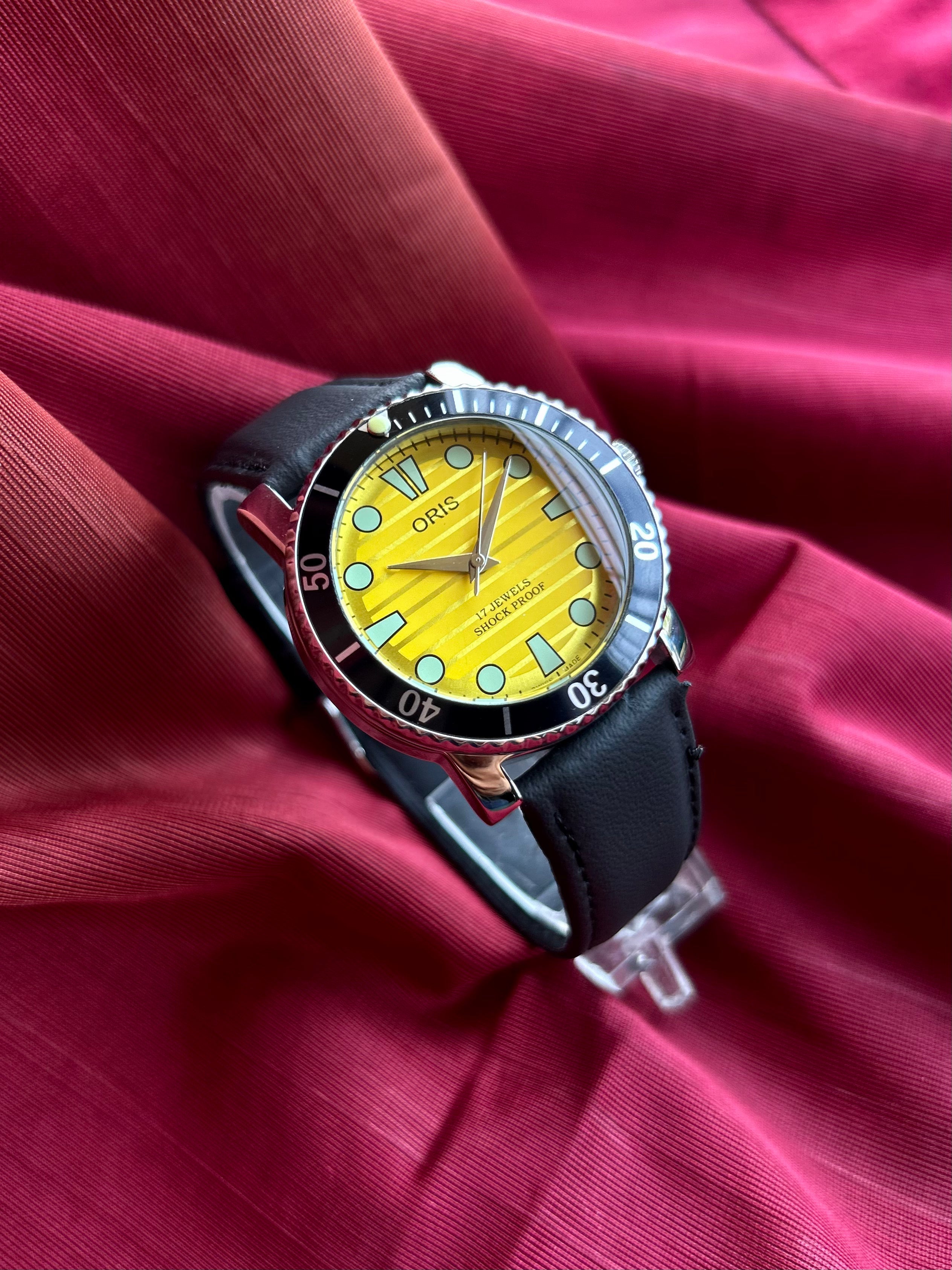 Oris Yellow TwoTone Custom Mod Handwinding – India Mods Watch