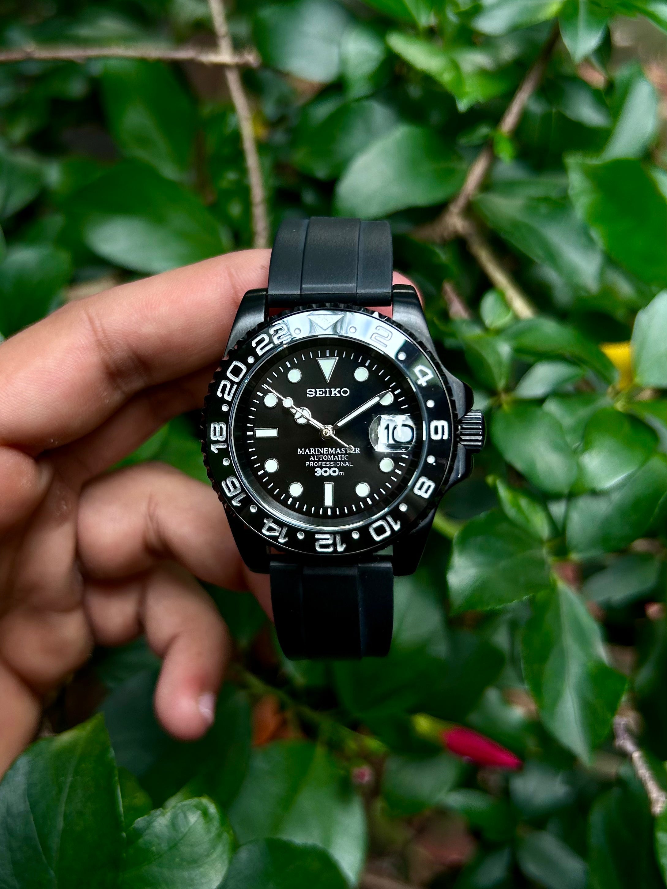 Seiko Black GMT Master Ceramic Automatic Homage Mod Watch – India Mods ...