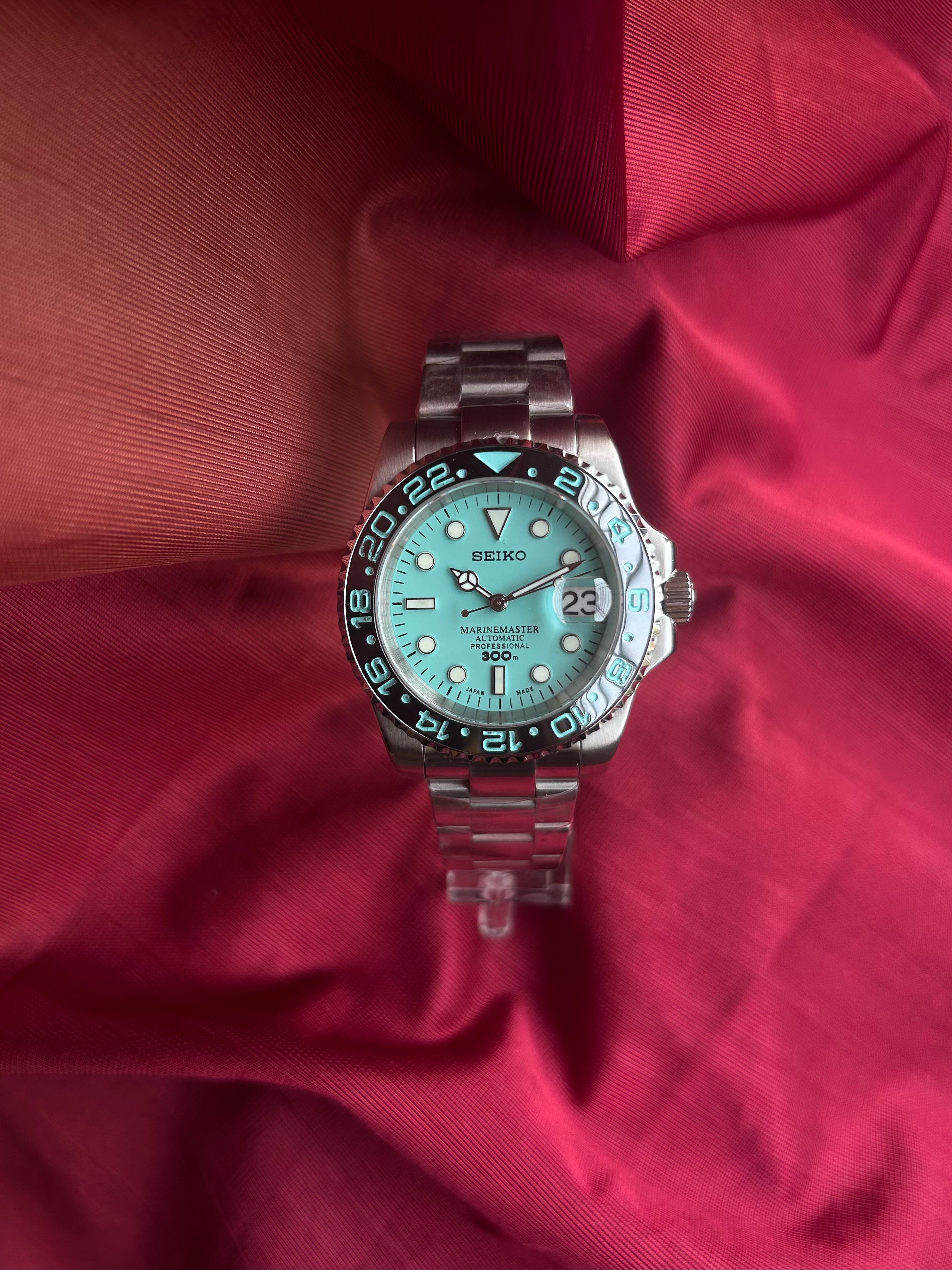 Seiko Tiffany Blue GMT Master Automatic Homage Mod – India Mods Watch